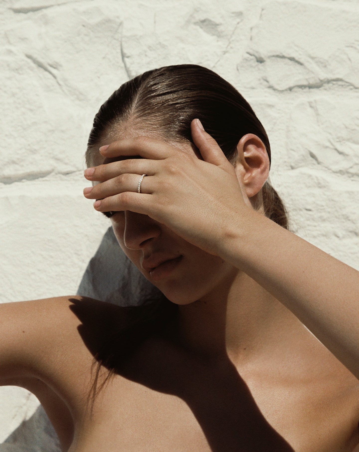 Eternity Ring Yellow Gold with White Pave – Romy London